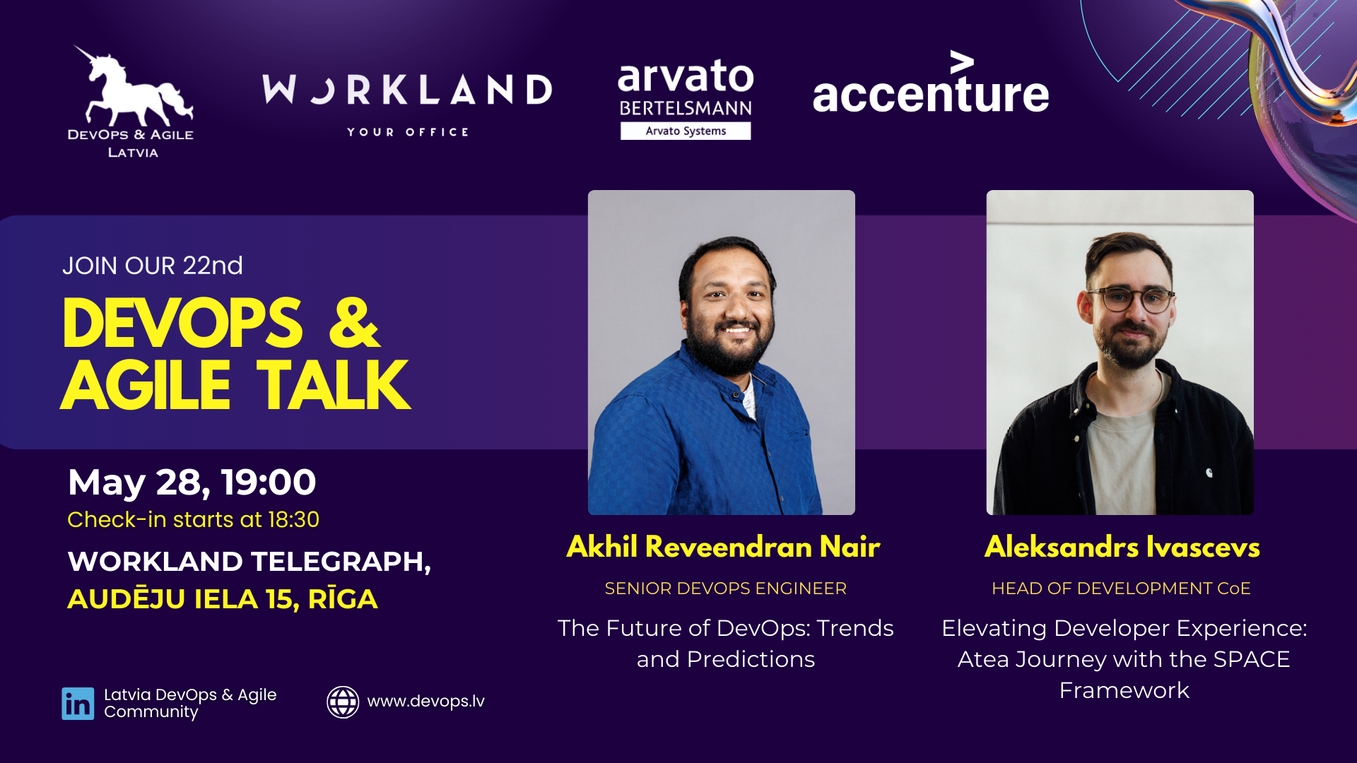 22nd Latvia DevOps & Agile meetup on May 28th | DevOps.lv